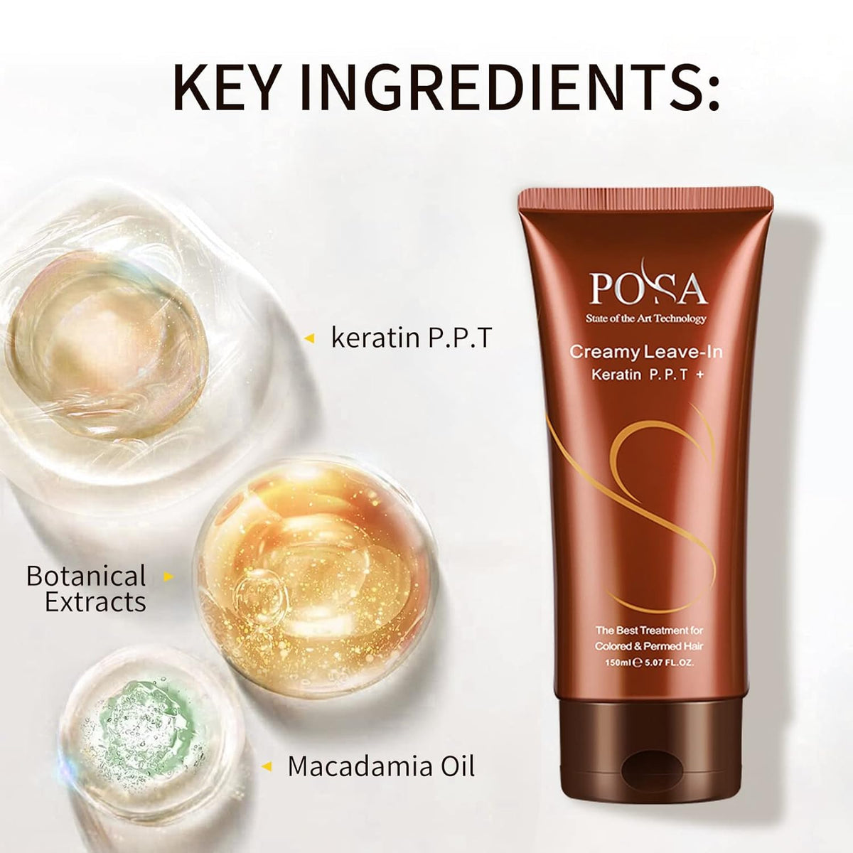 Posa Creamy Leave-in Keratin P.P.T + The Best Treatment For Colored ...