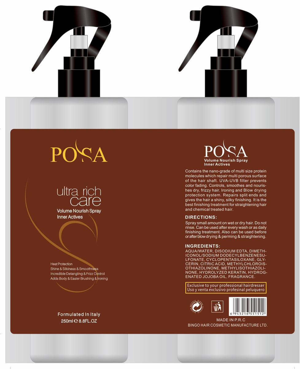POSA Ultra Rich Care Volum Spray Inner Actives 250 ml – Elegance Hair Care
